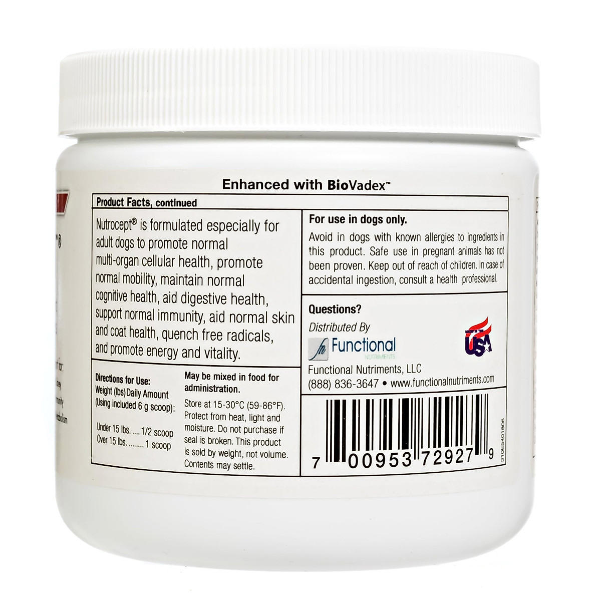 Nutrocept Adult Dog Supplement and Organ Cytoprotectant - Supports The Brain, Joints, Kidneys and Liver and Promotes Energy and Vitality