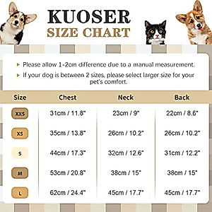 Kuoser Thermal Dog Coat Puppy Fleece Winter Clothes, Dogs Hoodie Pet Warm Pullover Jackets with Leash Hole, Doggie Soft Pajamas Cat Apparel, XXS - L
