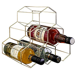 PENGKE Wine Rack Freestanding Wine Holder,6 Bottles Countertop Free-Stand Wine Storage Protector for Red White Wine
