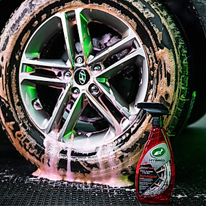 Turtle Wax 53734 Hybrid Solutions Hyper Foam Wheel and Tire Cleaner, Spray on Heavy Duty Formula for Both Wheels and Tires, Brake Dust Remover, Clean and Prep for Tire Shine, 23 oz