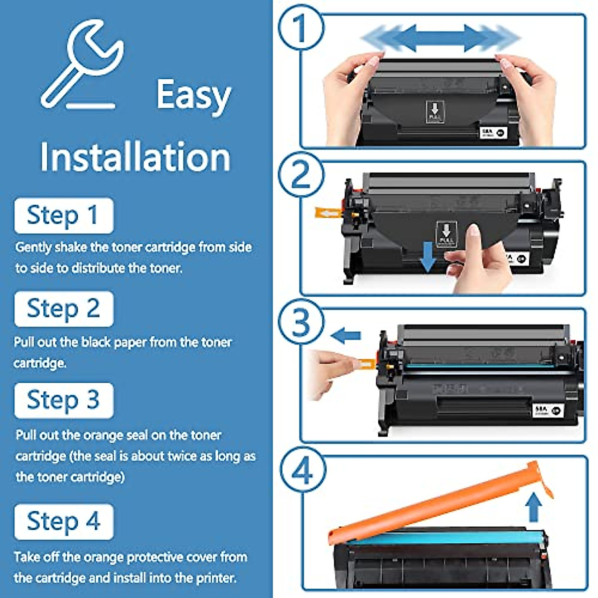 MxVol Compatible 58A Toner Cartridge【Shows Ink Level】 Replacement for HP 58A CF258A 58X CF258X use for HP Laserjet Pro M404n M404dn M404dw MFP M428fdw M428fdn M428dw M404 M428 Printer (Black 1-Pack)