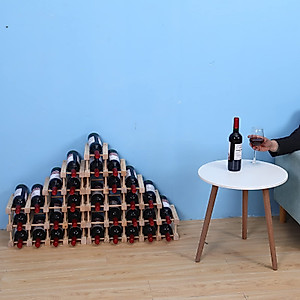 FDHUIJIA Wine Rack Small countertop Cabinet Stackable Storage Wooden freestanding Floor Wine Holder (20 Bottles)