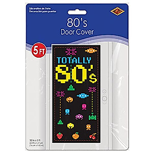 Totally 80's Door Cover Party Accessory (1 count) (1/Pkg)