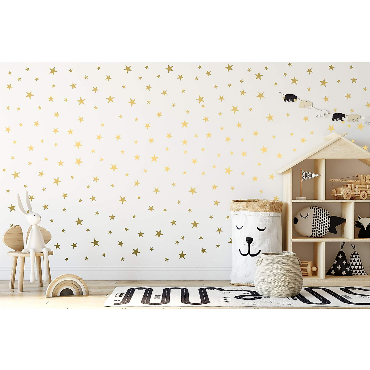 Gold Stars Wall Decal Stickers Removable Home Decoration Easy to Peel Stick Painted Walls Metallic Vinyl Polka Decor Sticker for Baby Kids Nursery Bedroom (Pack of 166)