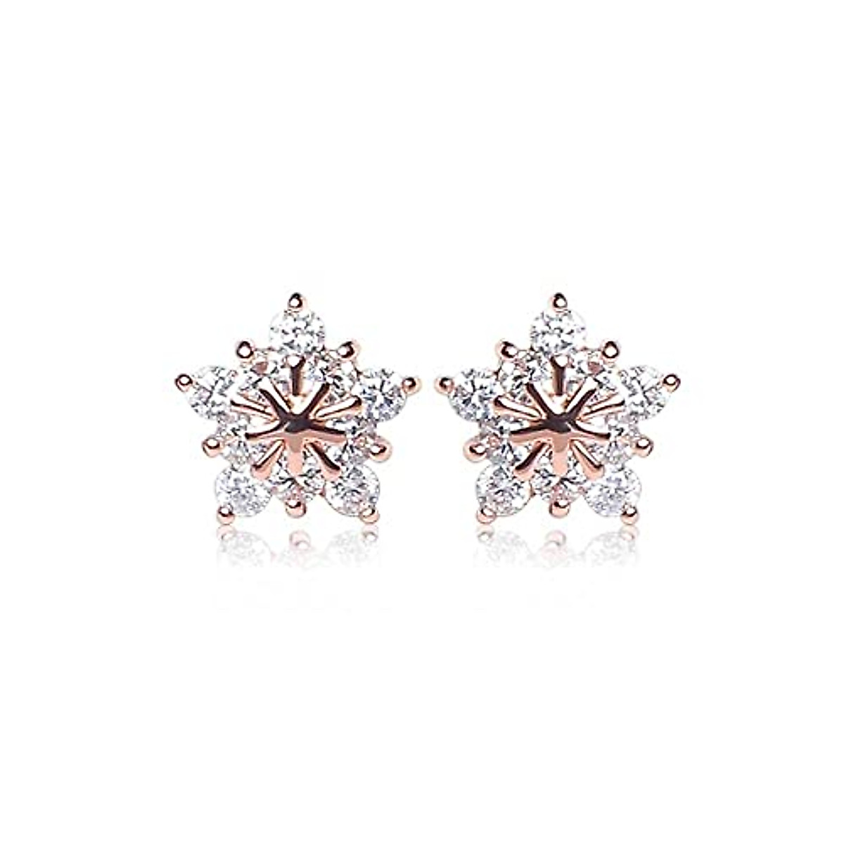 Sweets Bling Snowflake Stud Earrings Big Flower Zircon Earring Women's Accessories Jewelry Gift to Girlfriend Fashion Professionals