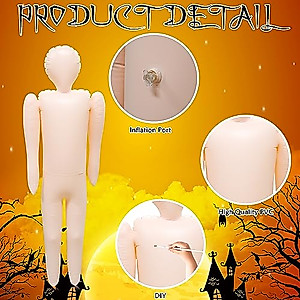 Full Size Inflatable Body Mannequin, Dead Body Halloween Prop Halloween Yard Decorations, Inflatable Dummy Dead Body Prop to Dress Up & Costume Display for Halloween Inflatables Outdoor Decorations