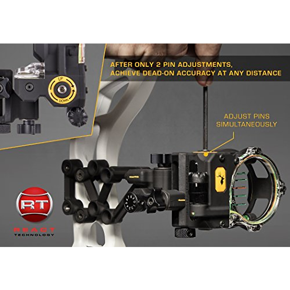 Trophy Ridge React H5 Archery Bow Sight, Right Hand, 0.019 Pin