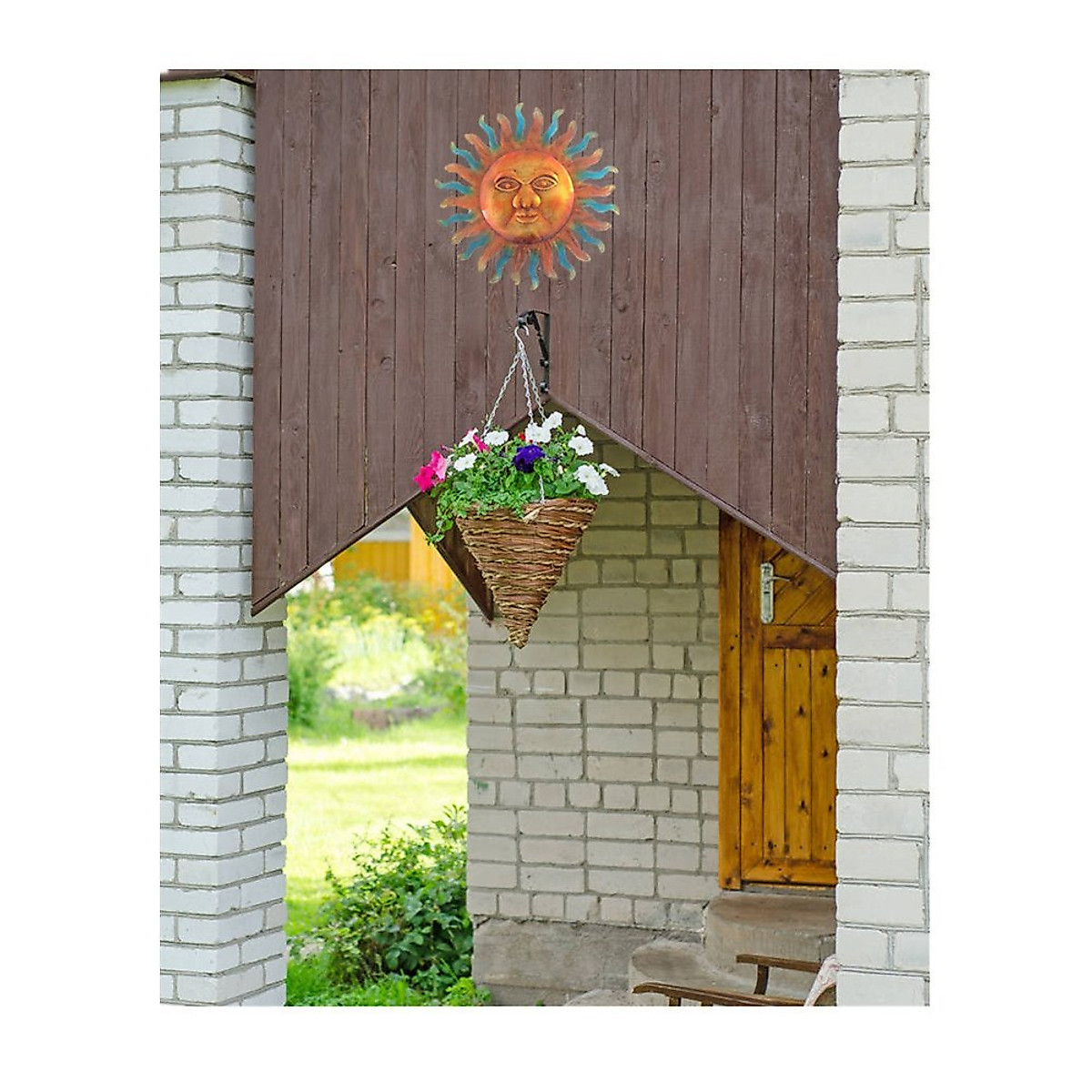 WOERTE HOME Indoor or Outdoor Decoration Artistic Metal Sun Wall Art 12.8-Inch