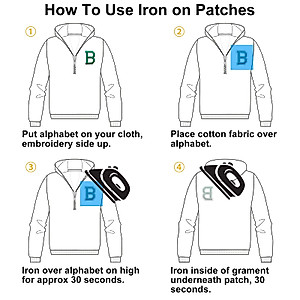 Jongdari Iron on Letters, 52 Pcs Alphabet Patches with Ironed Adhesive, Decorate Repair Patches for Shirts Jackets Hats Jeans Shoes Bags(Green)