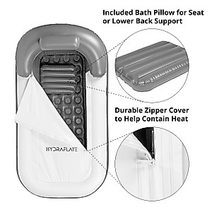 Hydraflate 63"x33" Inflatable Bathtub Adults, Cold Plunge Tub, Ice Bath Tub For Athletes, Foldable Bathtub, Portable Bathtub Adult, Collapsible Bathtub, Freestanding Bath for Indoor or Outdoor Use