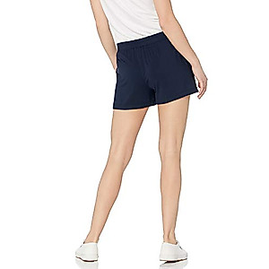 Amazon Essentials Women's Classic-Fit Knit Pull-On Short, Navy, Small