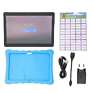 VINGVO Kids Tablet, 10.1 Inch Parental Control Tablet PC Pre Installed App IPS Screen with Silicone Case for Education (US Plug)