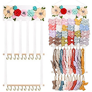 VOBOBE Headband and Bow Organizer for Girls Hair Bows, Baby Headbands Storage Holder Bows Hanging Organizer for Girls Room, Wall, Door, Closet
