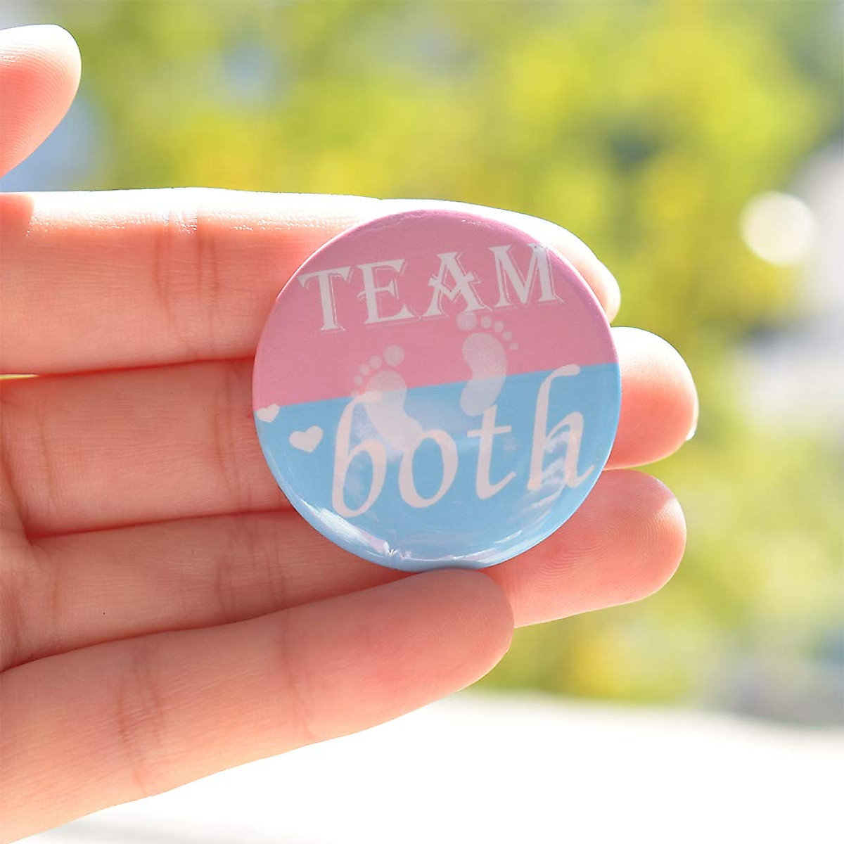Team Girl & Team Boy Button Pins - Gender Reveal Party Games Baby Shower Party Ideas, Wear Your Guess, Girl or Boy, He or She Pin-Back Buttons (Set of 20, Round 1.5", Pink & Blue)