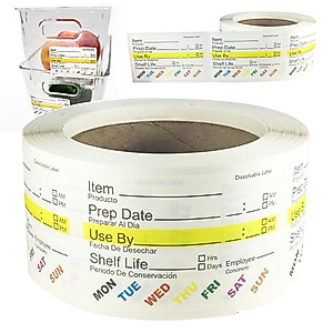 Dissolvable Food Rotation Labels, 2” x 3” Adhesive Stickers, 500-Pack