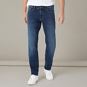 IZOD Men's Comfort Stretch Straight Fit Jean (38W x 30L, Canyon)