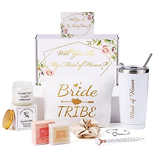 DHQH Bridesmaid Proposal Gifts Bridesmaid Gifts Box from Brides Bachelorette Party Gifts for Bridesmaids Wedding Gifts for Bridesmaid,20oz Bridesmaid Tumbler With Lid and Straws