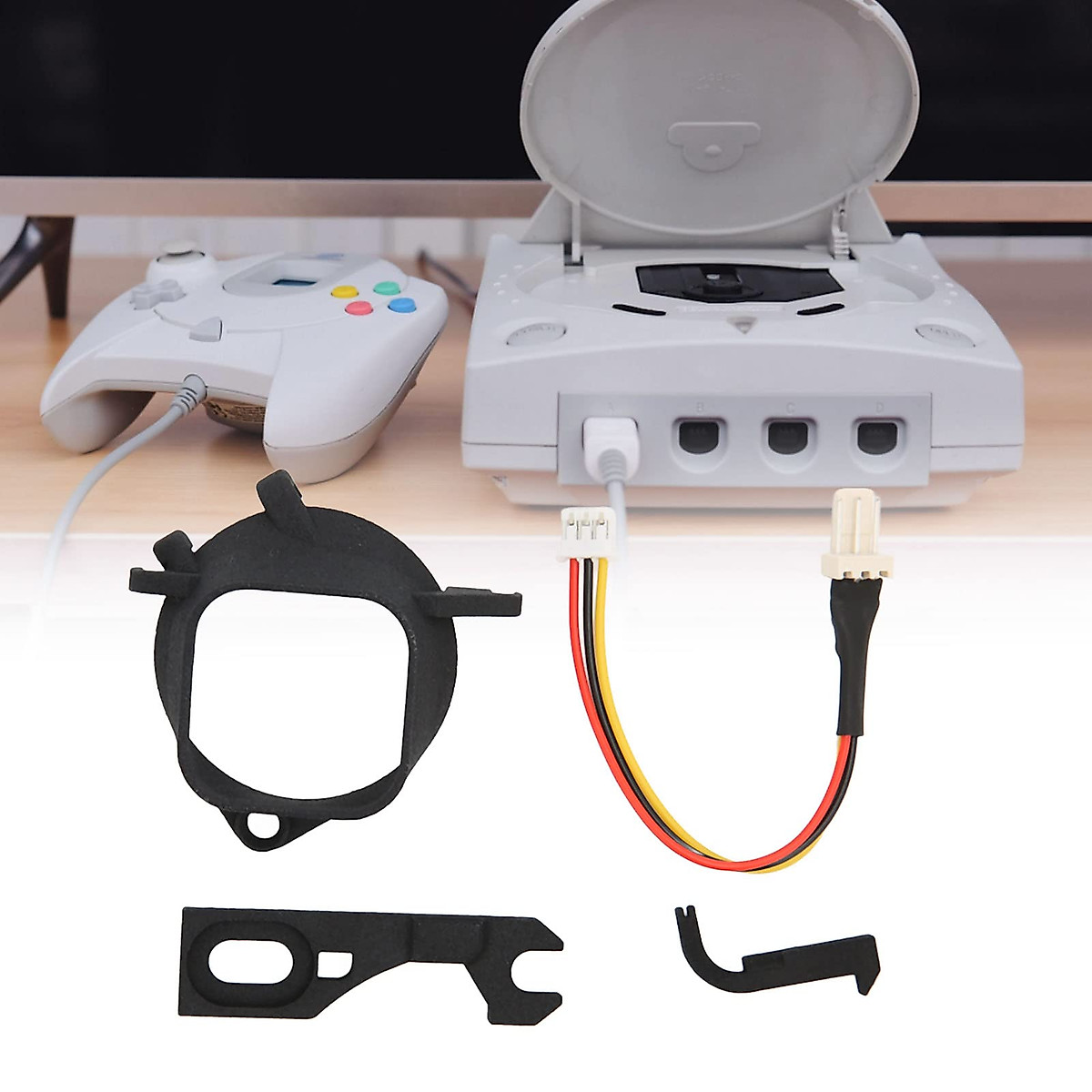 Mini Fan 3D Print Mount Kit, Stable Console Brushless Mount Professional Keep Silent for Game Controller