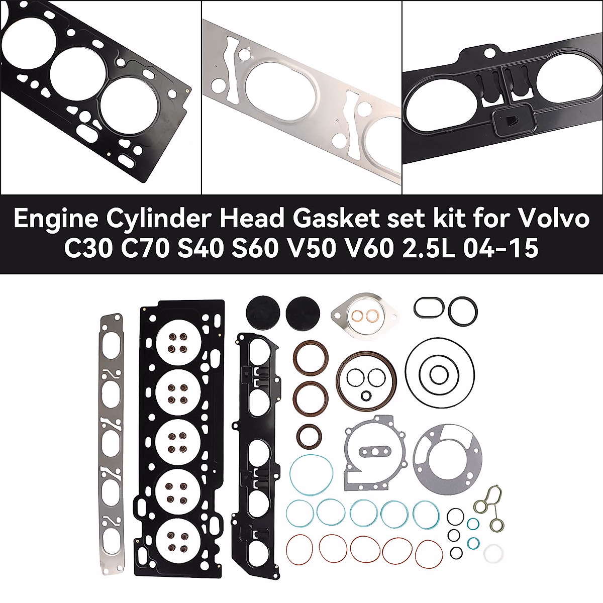 VIPIH Engine Cylinder Head Gasket set kit for Volvo C30 C70 S40 S60 V50 V60 2.5L 04-15