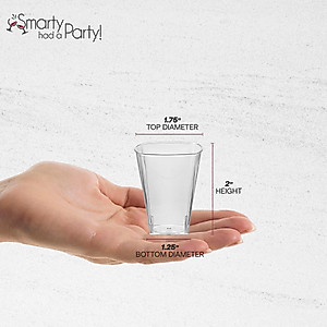 Smarty Had A Party 2 oz Clear Plastic Shot Glasses – Set of 500 Disposable Shot Glasses for Parties, Weddings, and Events – Bulk Plastic Shot Cups