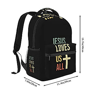 Sunflower Christian Jesus Cross Faith Backpack College School Backpack Casual Laptop Backpack for Women Men