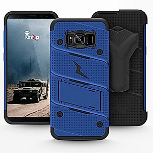 Samsung Galaxy S8 Plus Case, Zizo [Bolt Series] w/ [Galaxy S8 Plus Screen Protector] Kickstand [12 ft. Military Grade Drop Tested] Holster Clip - S8+