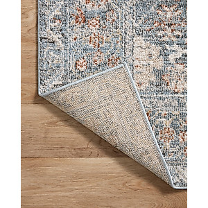 Loloi II Odette Collection ODT-07 Sky/Rust 6'-7" x 9'-6" Area Rug