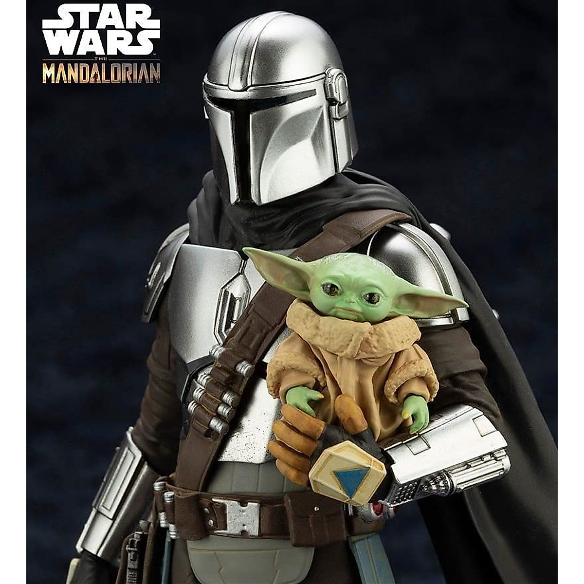 Kotobukiya Star Wars: The Mandalorian & Grogu with Beskar Staff ARTFX+ Statue, Multicolor