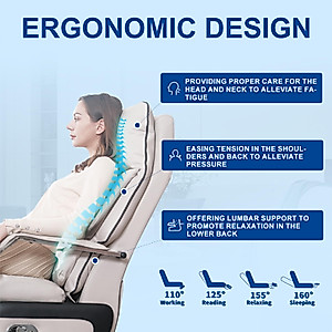 Dual-Motor Executive Office Chair with Foot Rest,Electric Reclining,Big and Tall,Office Chair,Ergonomic Office Chair, High Back Swivel,Comfor Home Office Desk Chair, 400LBS PU Computer Chair(Khaki)