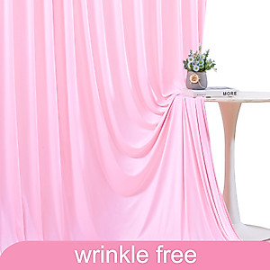 Pink Backdrop Curtain for Parties Baby Shower Wrinkle Free Pink Photo Curtains Backdrop Drapes Fabric Decoration for Weddings Birthday Party 5ft x 7ft,2 Panels