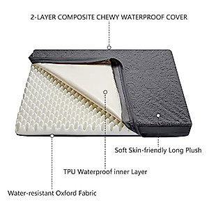 CozyLux Dog Bed for Large Dogs, Big Orthopedic Egg Crate Foam Dog Pad with Removable Washable Cover, Pet Bed Mat Suitable for Dogs Up to 65lbs (35 x 22 x 3 inch, Dark Grey)