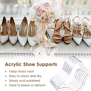Patelai 20 Pcs Acrylic Sandal Shoe Display Store Retail Display Rack Shoe Stand Support Shaper Forms Shoes Inserts Home Bulk Clear