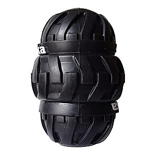 Tonka Tri-Stack Tread Feeder Dog Toy, Lightweight, Durable and Water Resistant, 4 Inches, for Medium/Large Breeds, Single Unit, Black