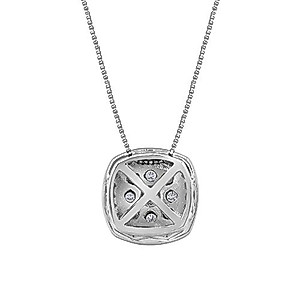 1/2 Carat Diamond Necklaces for Women | Round Cut Natural Diamond Cushion Halo Pendant | Sterling Silver Necklace | Fine Jewelry for Her | Gift Box Included