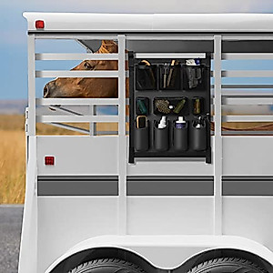 SmithBuilt Trailer Grooming Bag - Black, Short Hanging Door Caddy for Horses