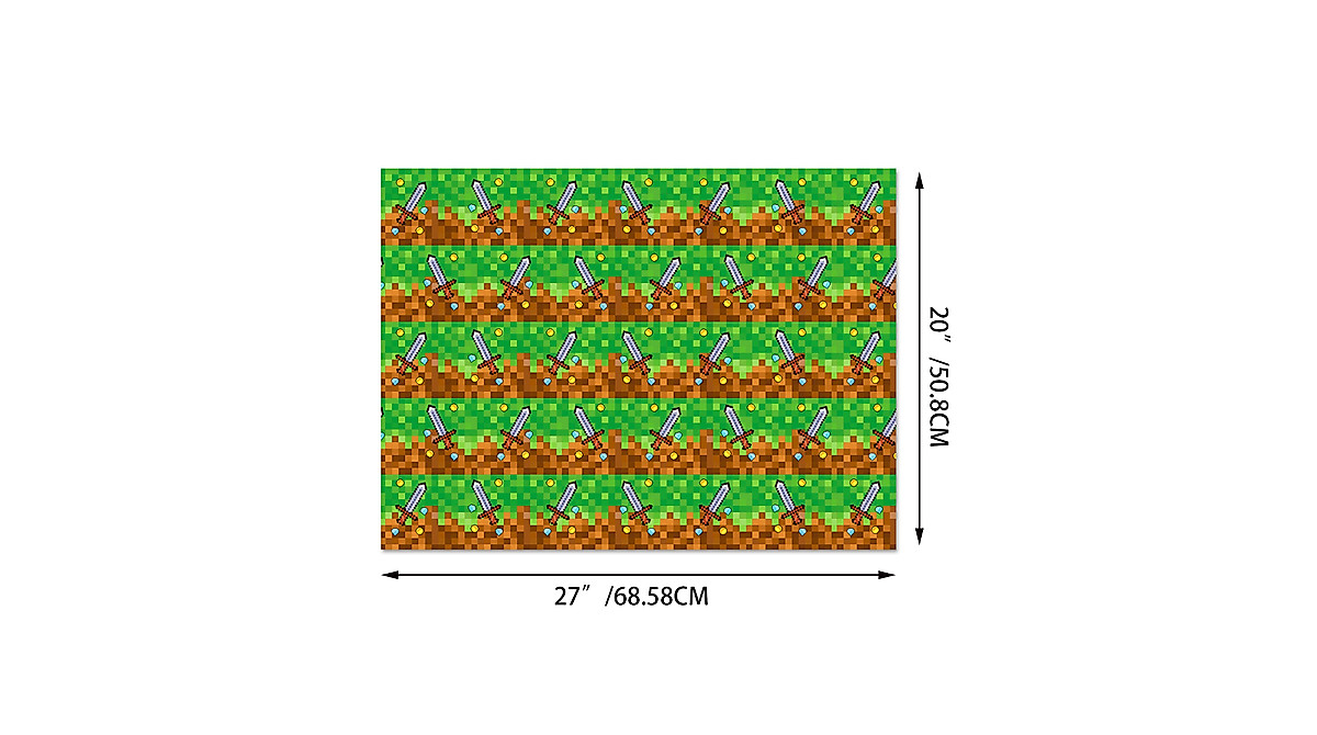 Pixel Style Gift Wrapping Paper - Perfect for Video Game Parties