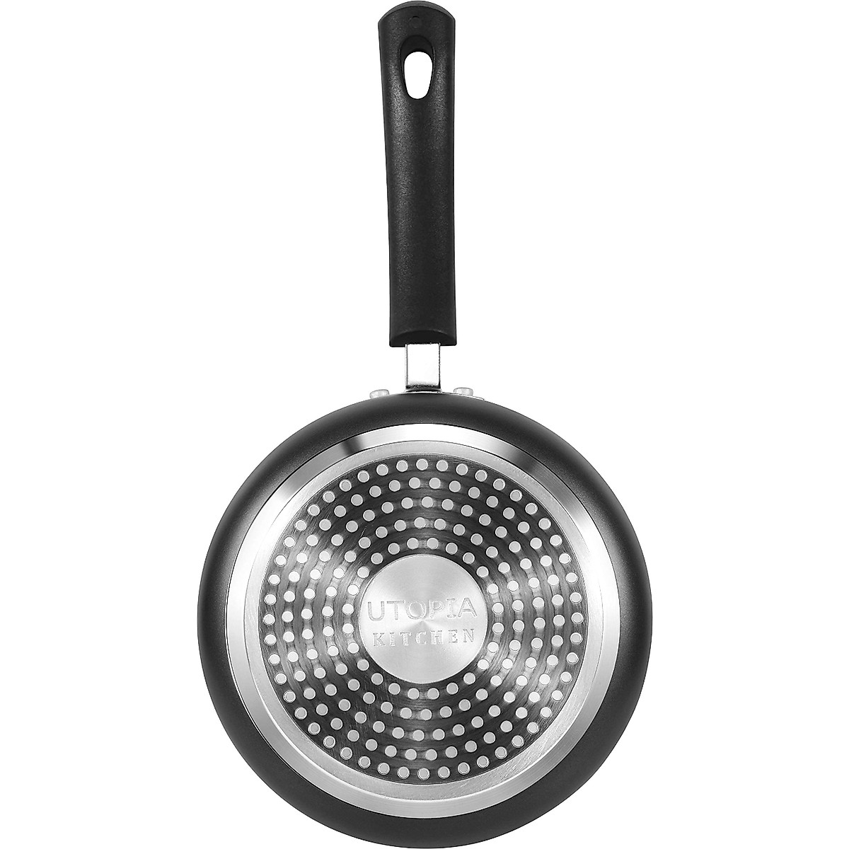 Utopia Kitchen 2 Quart Nonstick Saucepan with Glass Lid & 11 Inch Nonstick Frying Pan - Induction Bottom - Multipurpose Use for Home Kitchen or Restaurant - Grey-Black