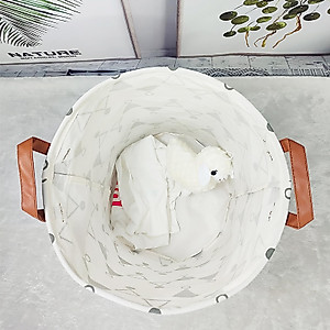 BOOHIT Triangle Kids Tall Fabric Toy Storage Laundry Basket Room Decor Fabric Baby Nursery Cute Hamper Large Collapsible Storage Bin Birthday Halloween Christmas Gift(Grey White Circular Triangle)