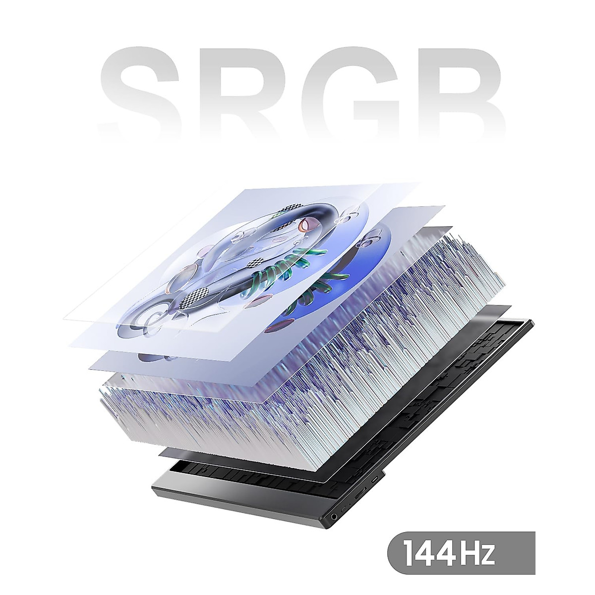 Feiasia Portable Monitor for Laptop 144Hz 16.1 inch 1080P HDR Ultra Slim Gaming Monitor Second Monitor Travel Monitor Laptop Sreen Extender for Cellphone, PC, PS3-5, Mac, etc