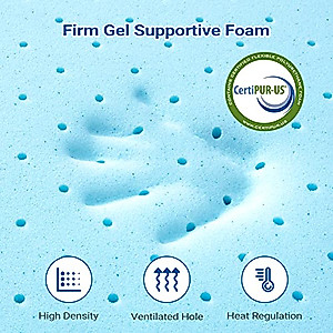 Maxzzz 4 Inch Mattress Topper Queen - Cool Gel Memory Foam Mattress Topper Extra Firm Bed Topper, Hard Mattress Topper for Back Pain Relief, CertiPUR-US Certified