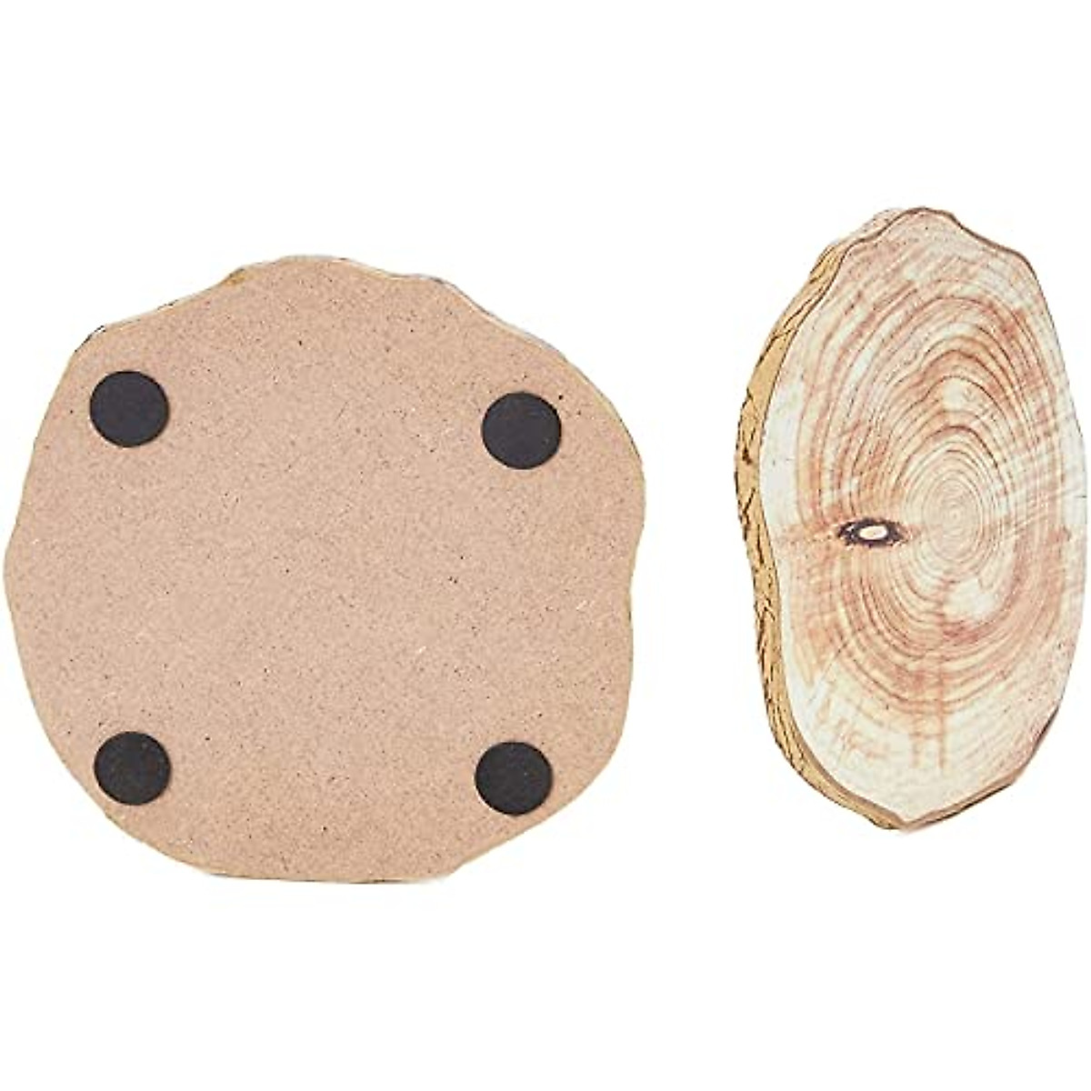 Juvale 6 Pack Round Textured Print Wooden Coasters for Drinks and Tabletops, Rustic Home Decor (3.9 in)