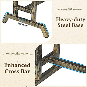 Tribesigns 47 Inch Dining Table Set for 4, 3-Piece Kitchen Table Set with 2 Benches, Industrial Dining Room Table with Metal Frame, Space-Saving Dinette for Dining Room Small Spaces, Brown