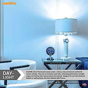 Sunlite FML27/65K Quad Tube Plug-in Compact Fluorescent Lamp, FML 4-Pin, 27 Watts, 1500 Lumens, 6500K Daylight, 4-Pin (GX10q4) Base, 120 Volts, 1 Pack