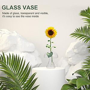BESPORTBLE 1PC Mushroom Glass Vase Flower Planter Vase Transparent Terrarium Vase Container for Hydroponic Plants Home Dorm Garden Decor (Style2)