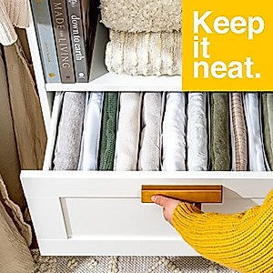 RosieRogers&Co - Drawer Organizer - Closet Organization - Clothing Divider - Reusable - Home and Travel Ready - Grab and Go - Pre-Folded - Kid-Friendly - Storage Protection - 10 Pack (RRPFO-C)