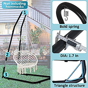 Hammock Stands Hammock Chair Stands Outdoor Solid Steel Heavy Duty Stand Only Construction for Hanging Hammock Air Porch Swing Chair Indoor（Stand Only）