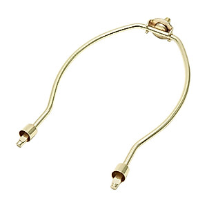 KUMGROT 2pcs Lamp Shade Harp Holder Lamp Replacement Parts Lampshade Bracket Lamp Frame for Table Lamp Floor Lamp Gold Harp Holder 7 Inches