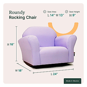 Keet Roundy Kid's Rocking Chair + Cover Combo Set, Pink, Lavender