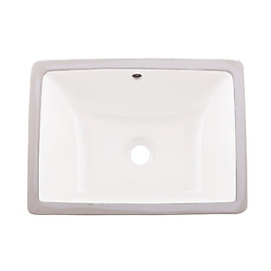 DAX Ceramic Square Single Bowl Undermount Bathroom Basin, White