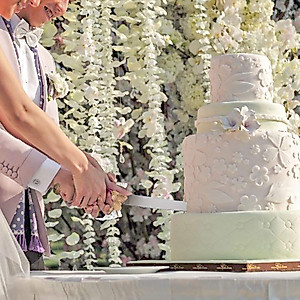 senover Rustic Wedding Cake Serving Set, Pizza Pie Cake Knife and Server Set for Custom Wedding Gift Parties Birthdays Anniversaries Supplies